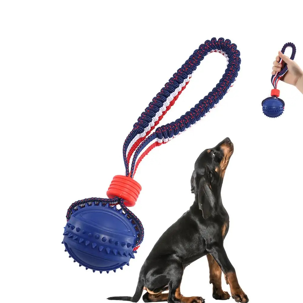 Interactive Dog Toy Ball Interactive Teether With Rope Dog Ball Pet ...