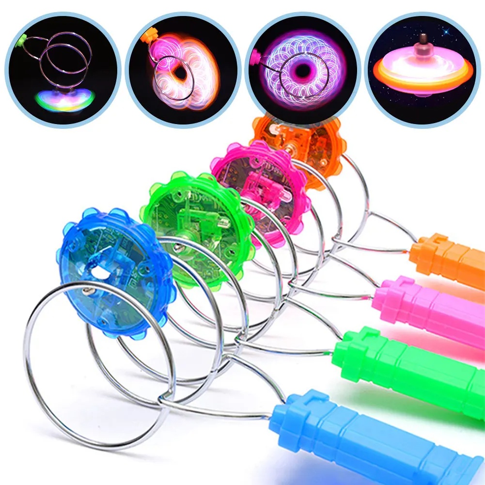 Colorful Luminous Gyro Magnetic Spinning Top Rotating Gyroscope LED ...