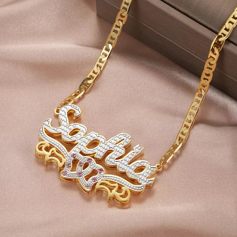 Hip Hop Trendy Two Tone Letter Necklace - CJdropshipping