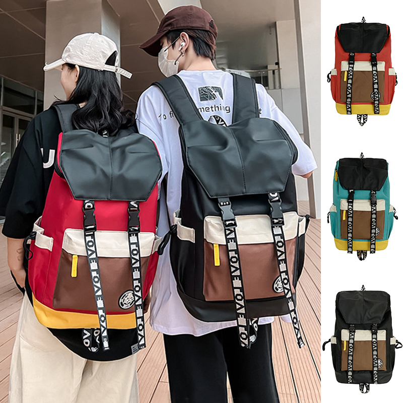 New Color Matching Backpack Fashion Outdoor Travel Bags Men Women ...