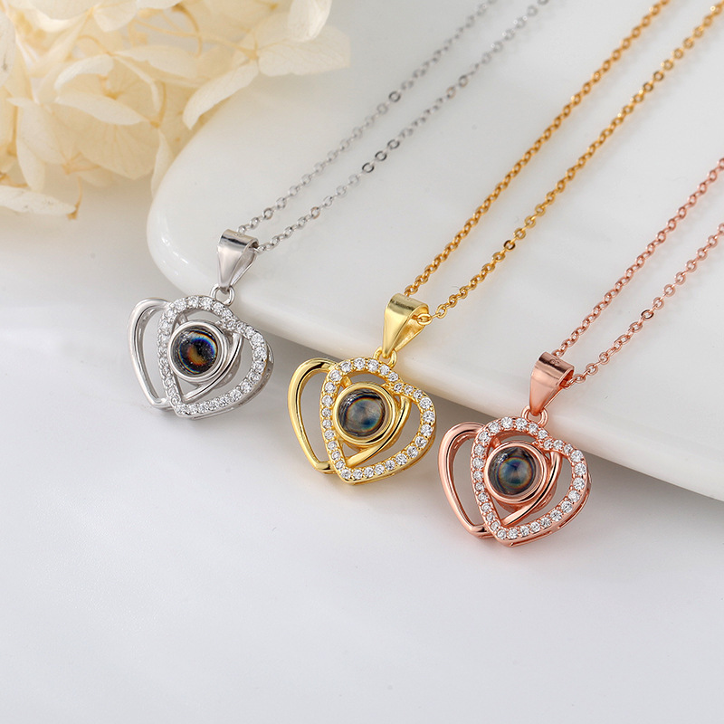 Language I Love You Love Heart-shaped Projection Necklace - CJdropshipping