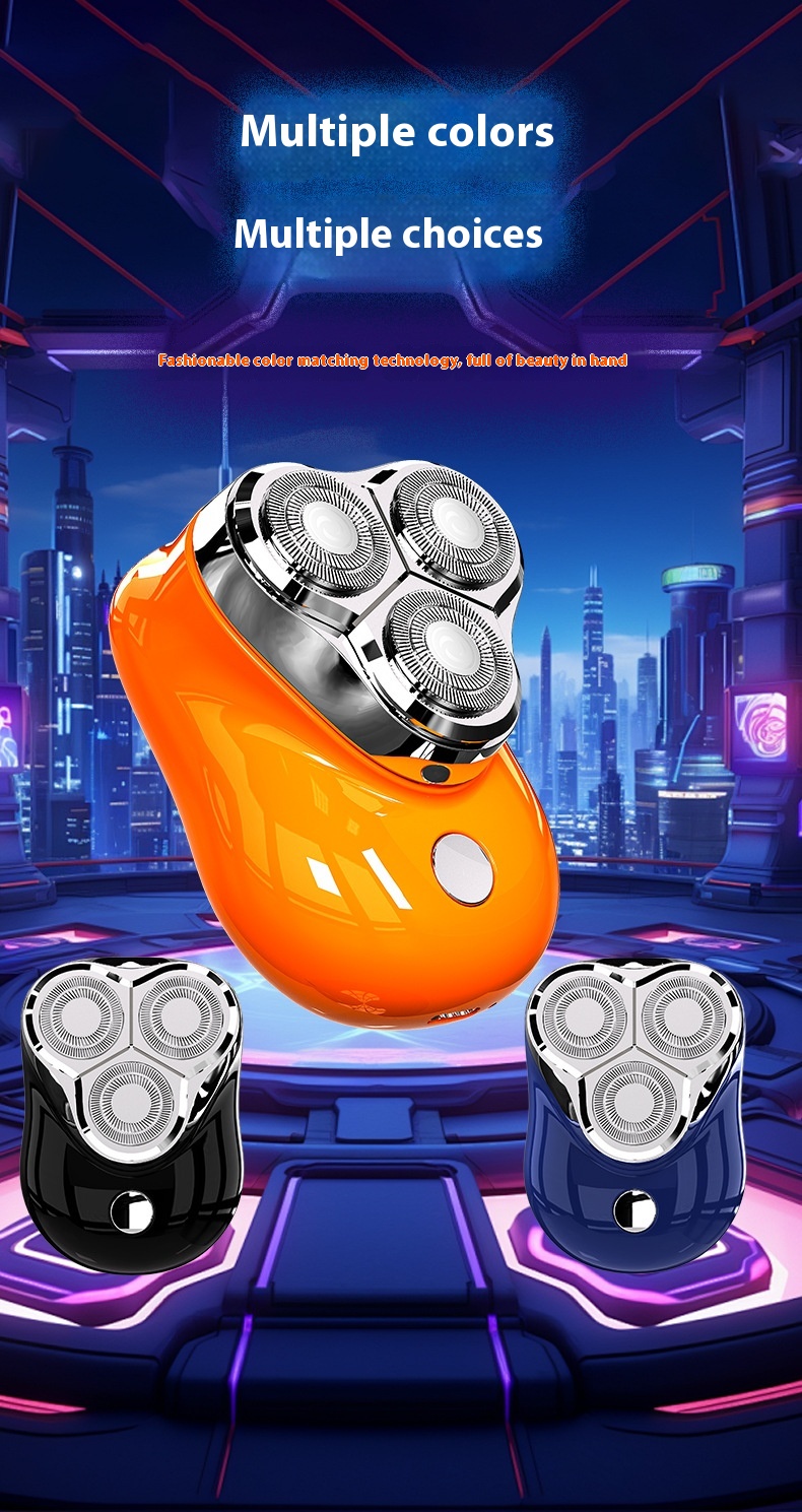 Electric Magnetic Suction Floating Three-blade Shaver