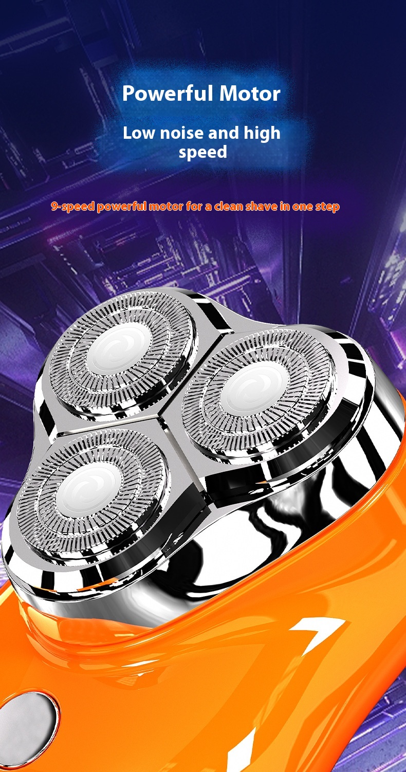 Electric Magnetic Suction Floating Three-blade Shaver