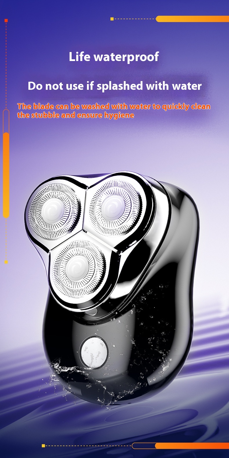 Electric Magnetic Suction Floating Three-blade Shaver