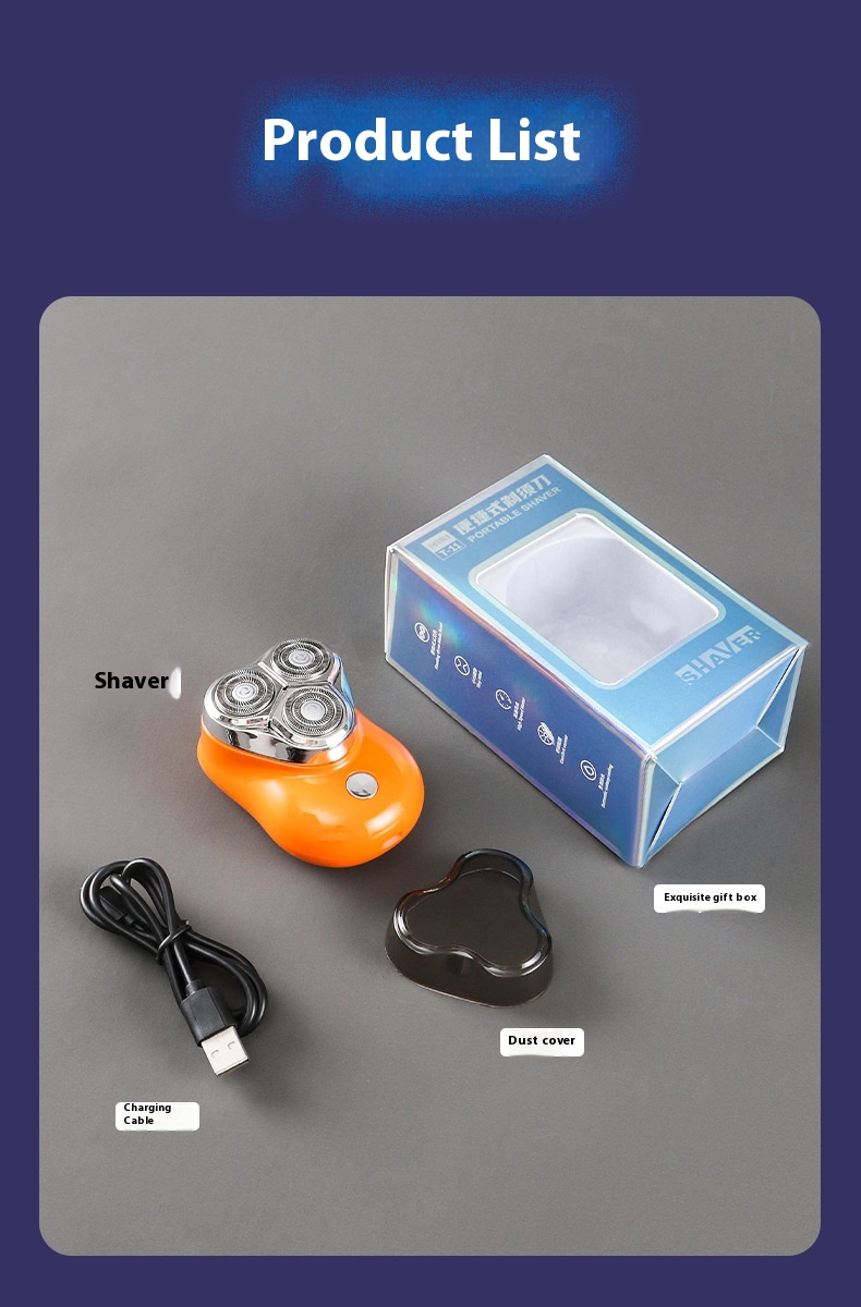 Electric Magnetic Suction Floating Three-blade Shaver